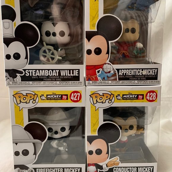 Funko | Toys | Funko Pop X Disney Mickey Mouse Vinyl Figures X 4 | Poshmark